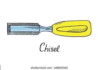 Chisel Hand Drawn Doodle Sketch Pop Stock Vector (Royalty Free) 648035560