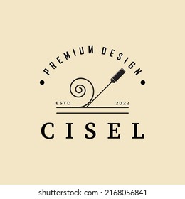 Chisel Vintage Logo Vector Symbol Woodwork Stock Vector (Royalty Free ...