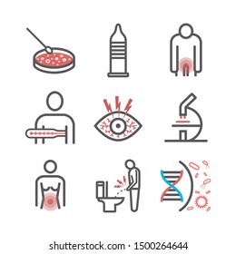 Chlamydia Infection Line Icon Vector Signs Stock Vector (Royalty Free ...