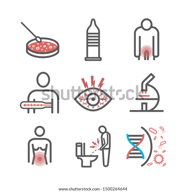 Chlamydia Infection Line Icon Vector Signs Stock Vector (Royalty Free ...