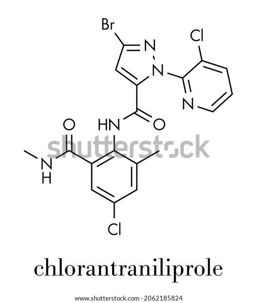 Chlorantraniliprole Insecticide Molecule Ryanoid Class Skeletal Stock ...