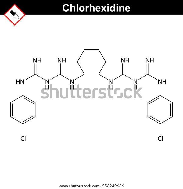 Chlorhexidine Molecule Antibacterial Antiseptic Compound 2d Stock ...