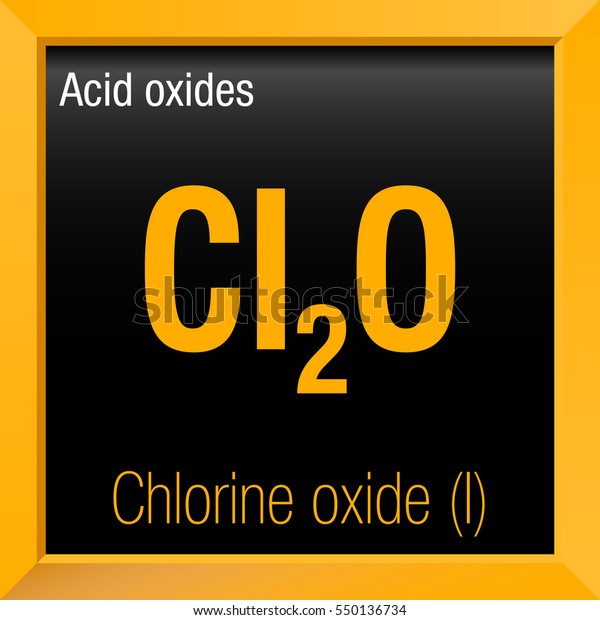 Chlorine Oxide Chemical Formula Inside Yellow Stock Vector (Royalty ...