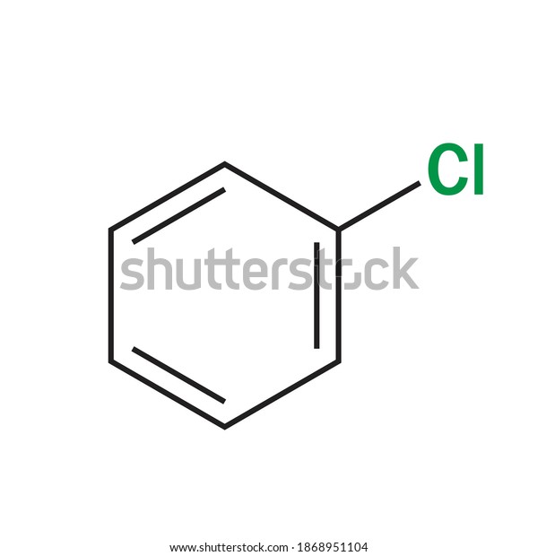 Chlorobenzene Structure C6h5cl On White Background Stock Vector ...