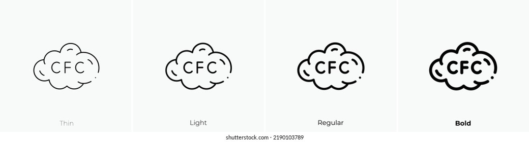Chlorofluorocarbons Icon Thin Light Regular Bold Stock Vector (Royalty ... Chlorofluorocarbons Icon Thin Light Regular Bold Stock Vector (Royalty ...