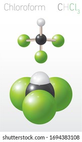 Chloroform Chcl3 Structural Chemical Formula Molecule 库存矢量图（免版税 ...