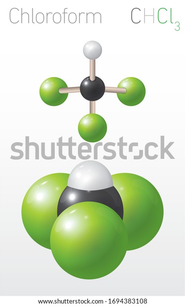 Chloroform Chcl3 Structural Chemical Formula Molecule Stock Vector ...