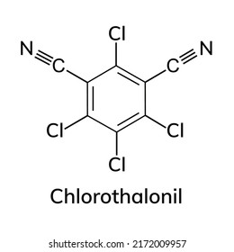 Chlorothalonil Structural Chemical Formula On White Stock Vector ...