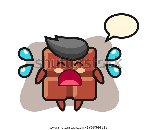 Chocolate Bar Cartoon Illustration Crying Gesture Stock Vector (Royalty ...