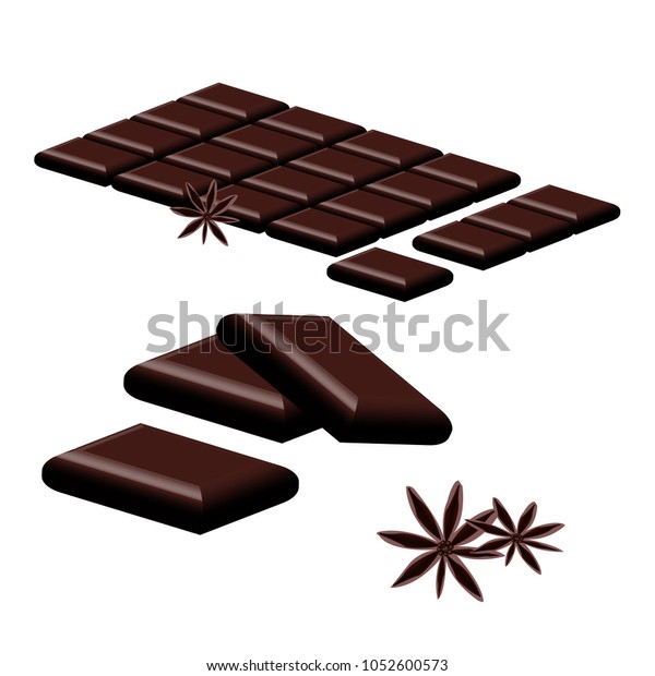 Chocolate Bar Chunks Chocolate Stock Vector (Royalty Free) 1052600573 ...