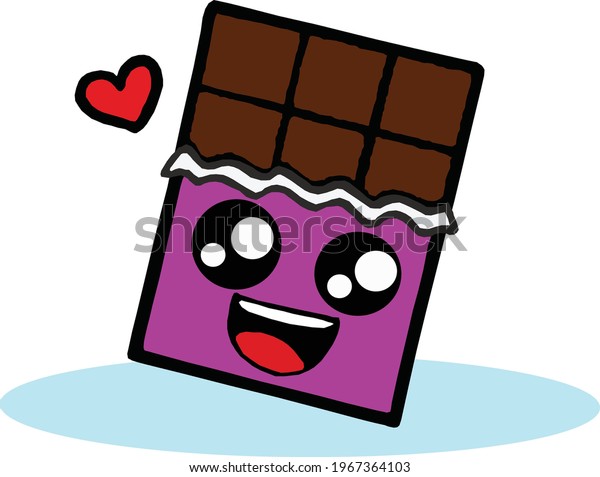 Chocolate Bar Cute Face Stock Vector (Royalty Free) 1967364103 ...