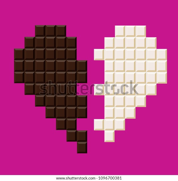 Chocolate Bar Heart Shape Delicious Chocolate Stock Vector (Royalty ...