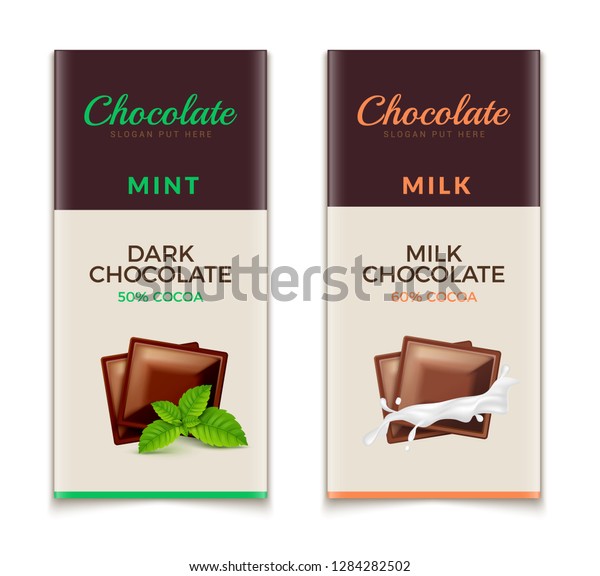 Chocolate Bar Packaging Template Design Chocolate: เวกเตอร์สต็อก (ปลอด ...