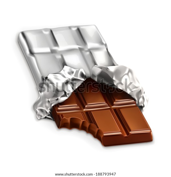Vektor Stok Chocolate Bar Tasty Piece Chocolate Vector (Tanpa Royalti ...