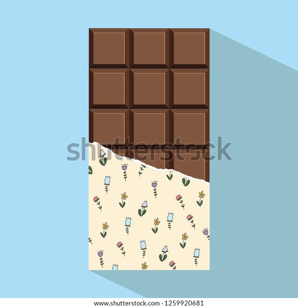 Chocolate Bar Vector Minimal Flat Design Stock Vector (Royalty Free ...