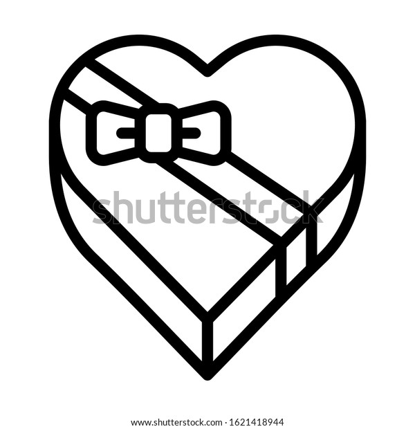 Chocolate Box Icon Simple Design Line Stock Vector (Royalty Free ...