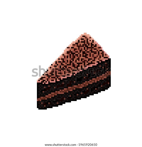Chocolate Cake Pixel Art Vector Illustration Stock Vector (Royalty Free ...