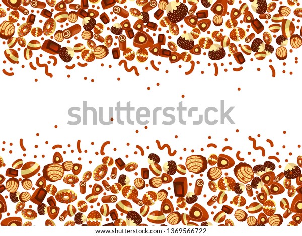 Chocolate Candy Frame Choco Candies On Stock Vector (Royalty Free ...