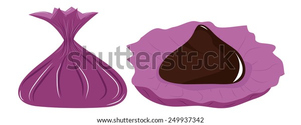 Chocolate Candy Purple Wrappers Vector Illustration Stock Vector ...