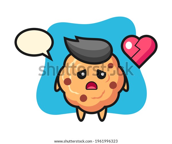 Chocolate Chip Cookie Cartoon Illustration Broken Stock Vector (Royalty ...
