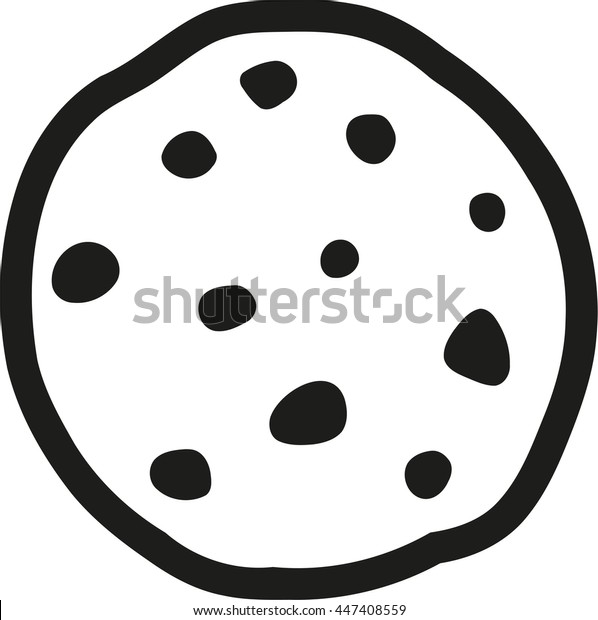 Chocolate Chip Cookie Outline Stock Vector (Royalty Free) 447408559