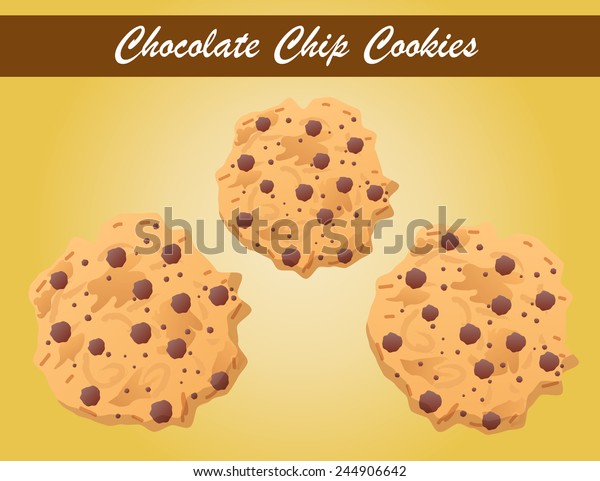 Chocolate Chip Cookies Vector Cookie Vector Stock Vector (Royalty Free ...