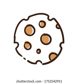 Chocolate Chips Cookie Hand Drawn Illustration Stock Vector (Royalty ...