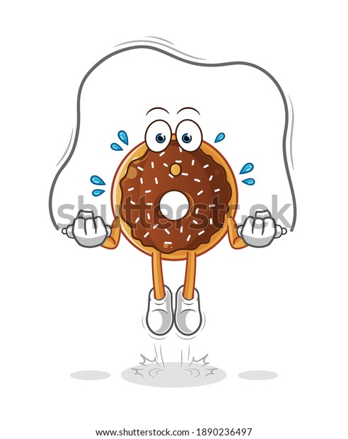 Chocolate Donut Jump Rope Exercise Illustration Stock Vector (Royalty ...