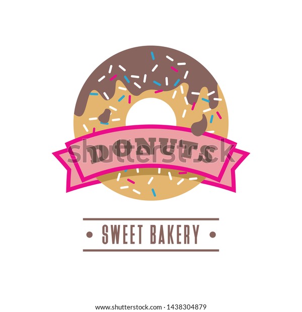Chocolate Donuts Logo Design Vector Stock Vector (Royalty Free) 1438304879