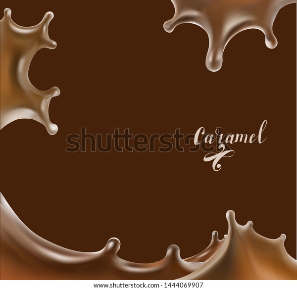 Chocolate Drops Splatter Caramel Realistic 3d Stock Vector (Royalty ...
