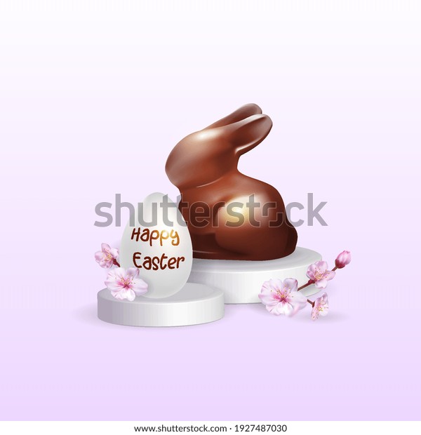 Chocolate Easter Realistic Bunny On Catwalk Stock Vector (Royalty Free ...