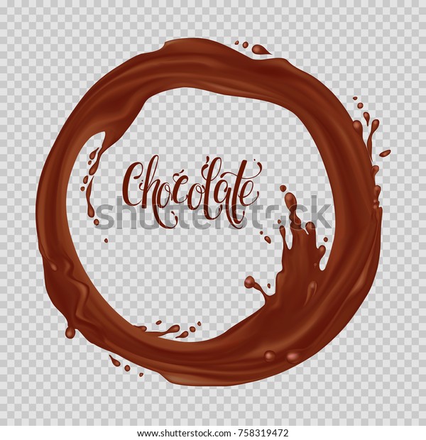 Chocolate Flowing Circle Realistic Falling Drops Stock Vector (Royalty ...