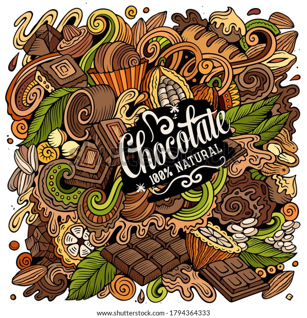Chocolate Hand Drawn Vector Doodles Illustration Stock Vector (Royalty ...
