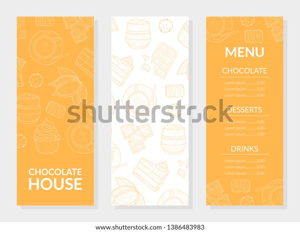 Chocolate House Menu Card Template Chocolate Stock Vector (Royalty Free ...