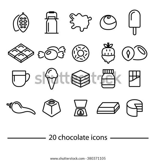 Chocolate Icons Collection Stock Vector (Royalty Free) 380371105