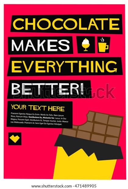Chocolate Makes Everything Better Flat Style Stock Vector (Royalty Free ...