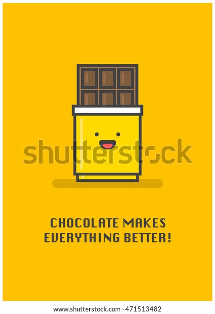 Chocolate Makes Everything Better Line Art Stock Vector (Royalty Free ...