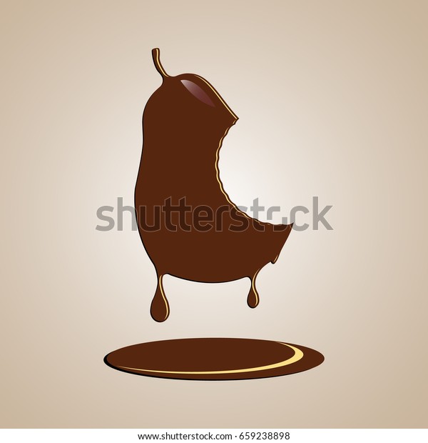 Chocolate Pear Pear Bite Trace Bite Stock Vector (Royalty Free ...