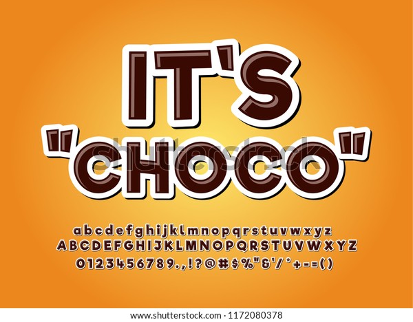 Chocolate Product Logo Typeface Font Set Stock Vector (Royalty Free ...