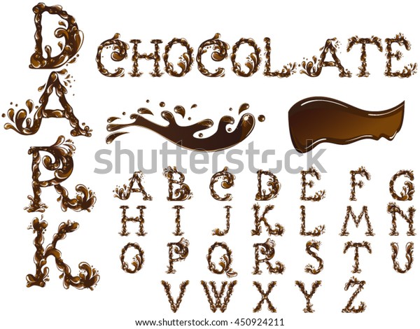 Chocolate Splash Alphabet Stock Vector (Royalty Free) 450924211 ...
