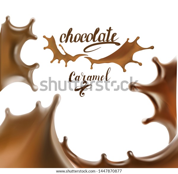 Chocolate Splash Vector Illustration Print Art Stock Vector (Royalty ...
