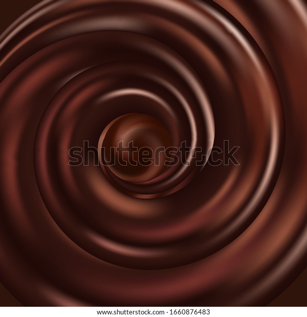 Chocolate Swirl Wave Flow Liquid Spiral Stock Vector (Royalty Free ...