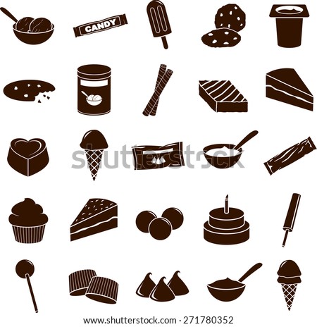 Chocolate Symbols Set Stock Vector (Royalty Free) 271780352 - Shutterstock