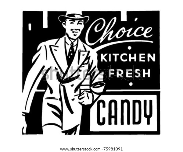 Choice Candy Retro Ad Art Banner Stock Vector (Royalty Free) 75981091 ...