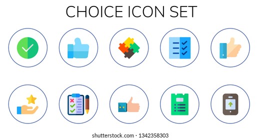 Choice Icon Set 10 Flat Choice Stock Vector (Royalty Free) 1342358303 ...