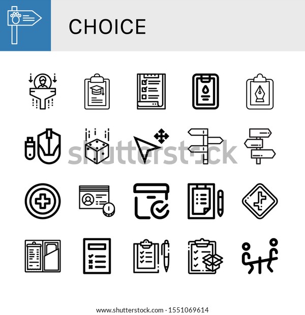 Choice Icon Set Collection Road Sign Stock Vector (Royalty Free ...