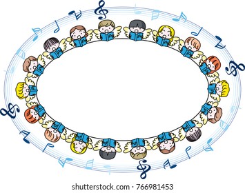 Angel Sing Song Design Border Stock Vector (Royalty Free) 766962775