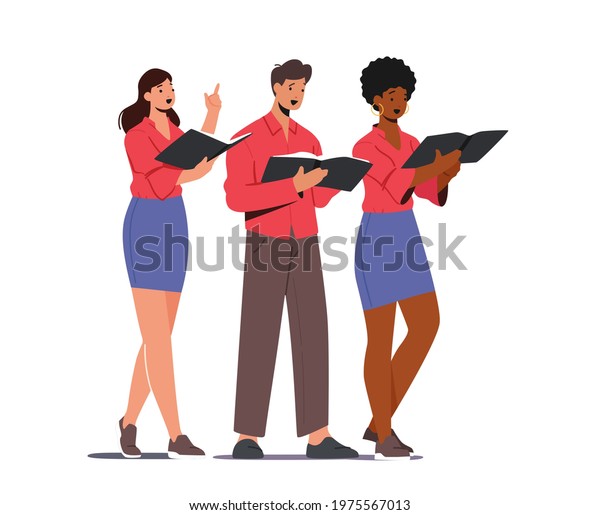 Choir Repetition Performance Characters Singing Chorus Stock Vector ...
