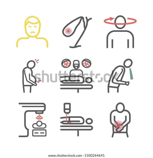 Cholecystitis Line Icon Infographics Vector Signs Stock Vector (Royalty ...