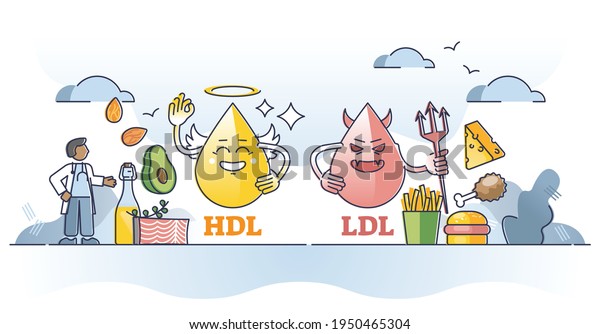 Cholesterol Hdl Vs Ldl Character Comparison Stock Vector (Royalty Free ...